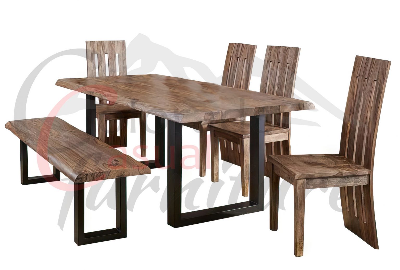 Sheesham Live Edge Dining Set – Colorado Casual Furniture